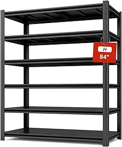 Amazon.com: SYLOUGH 6 Tier Metal Shelving Unit 84" H x 55.12" W x 24" D ...