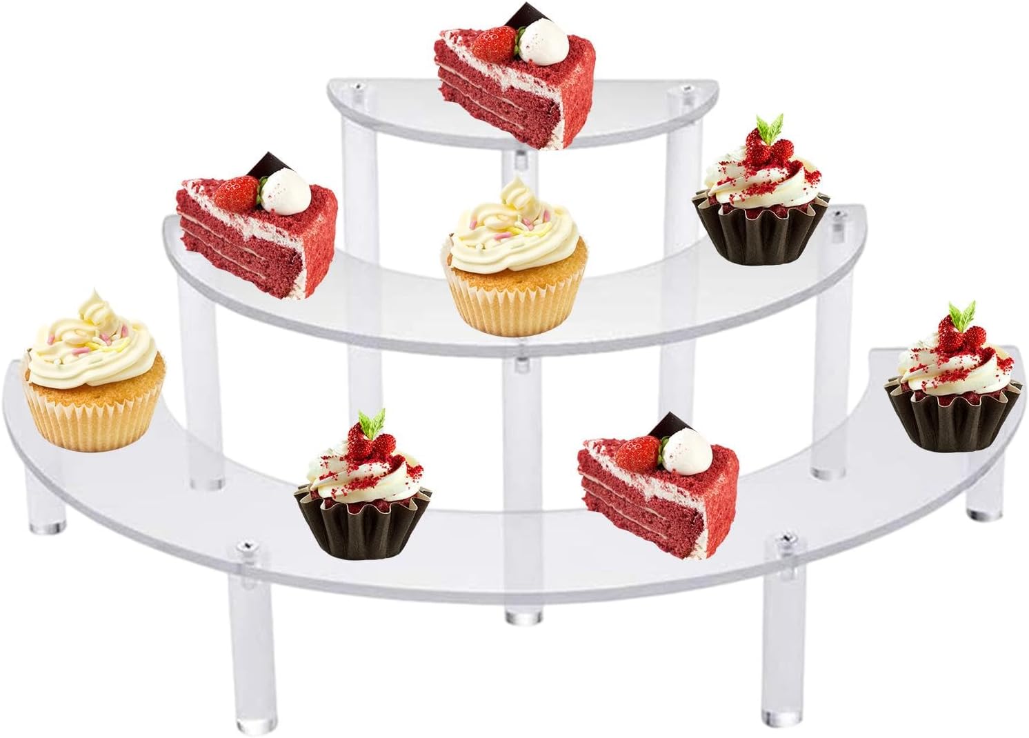 Amazon.com: Acrylic Risers Display Stand 3 Tier Clear Acrylic Cupcake ...