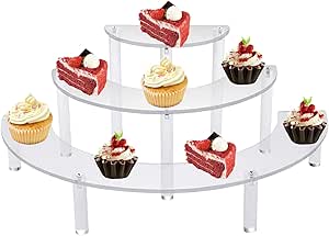 Amazon.com: Acrylic Risers Display Stand 3 Tier Clear Acrylic Cupcake ...