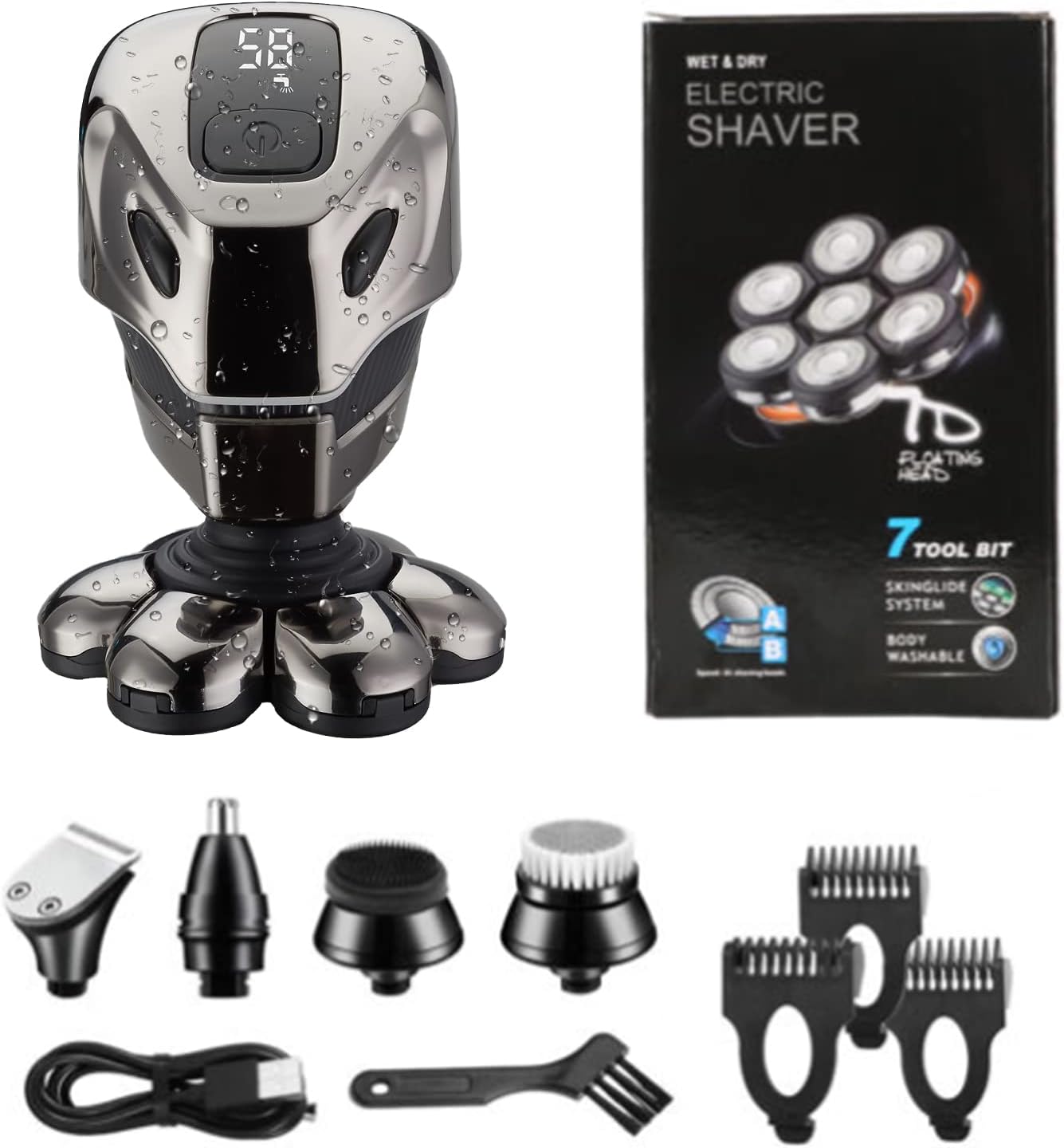 Amazon.com: Head Shaver Kit for Men 7D Floating Electric Razor ...
