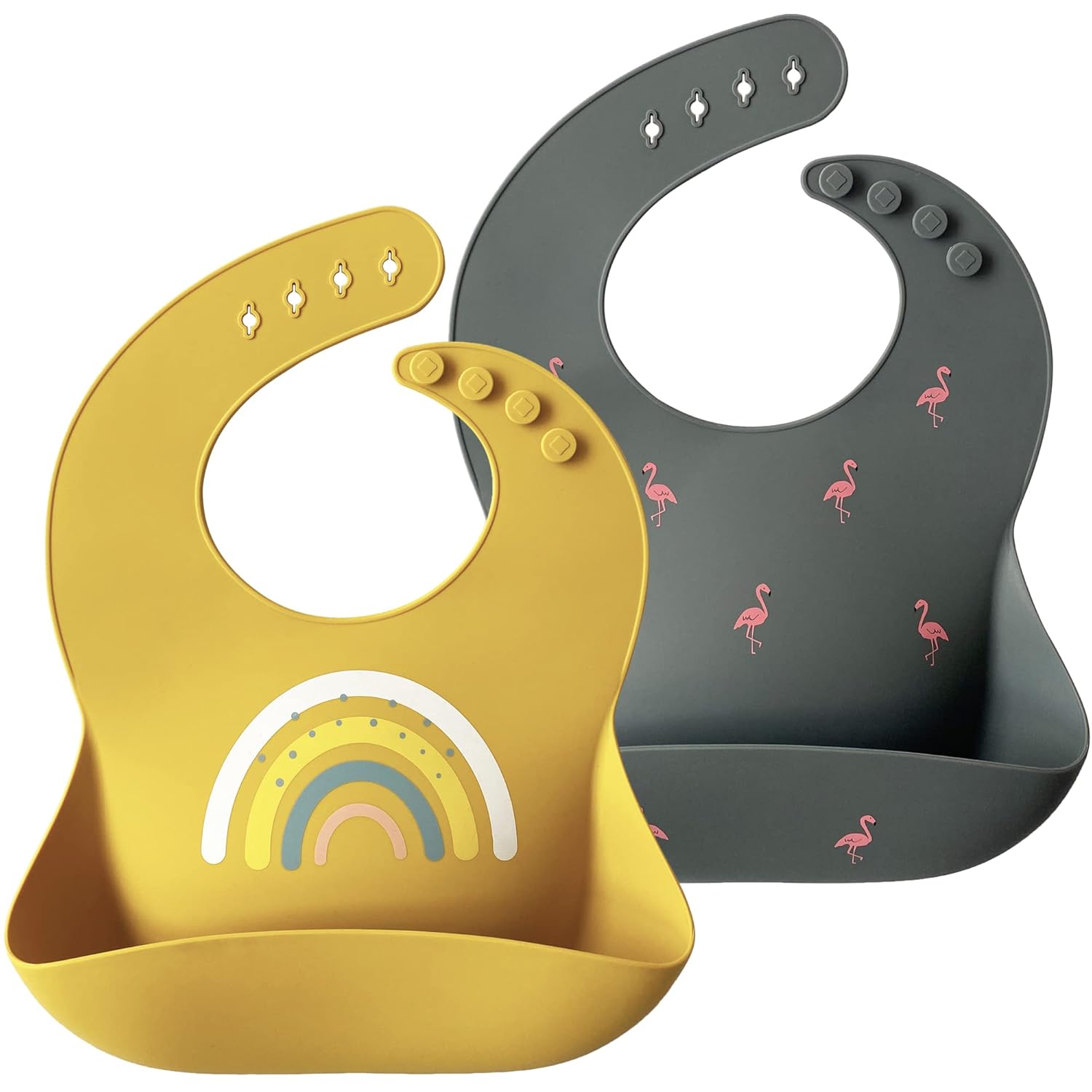 Amazon.com: Moonkie Silicone Baby Bibs Set Of 2, BPA Free Waterproof ...