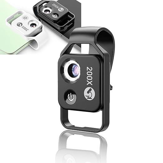 200X Phone Mini Pocket Microscope with Zoom Mobile External Lens