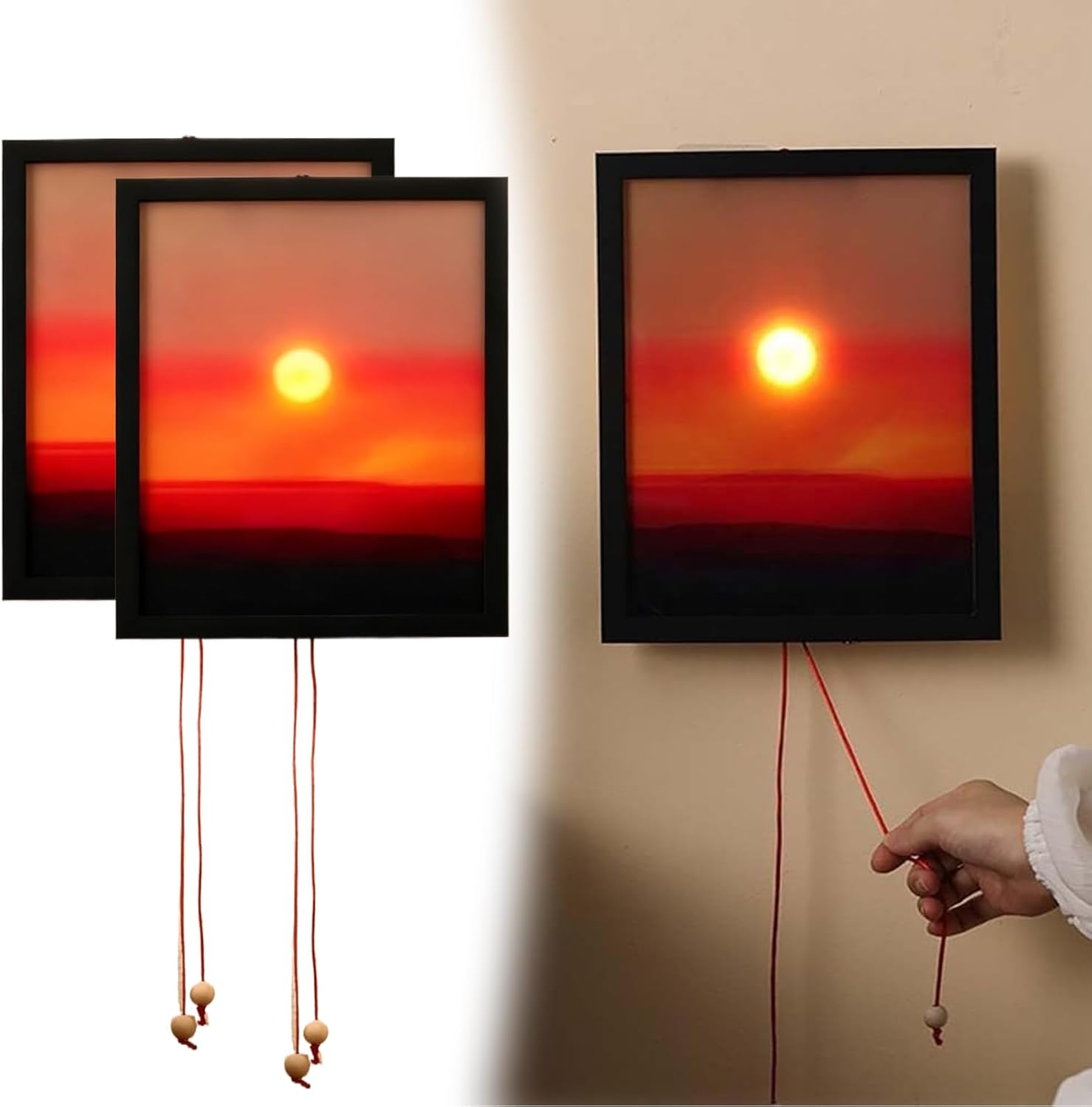 2026 New Creative Sunset Hand Pulled Night Light, Movable Sunrise to ...