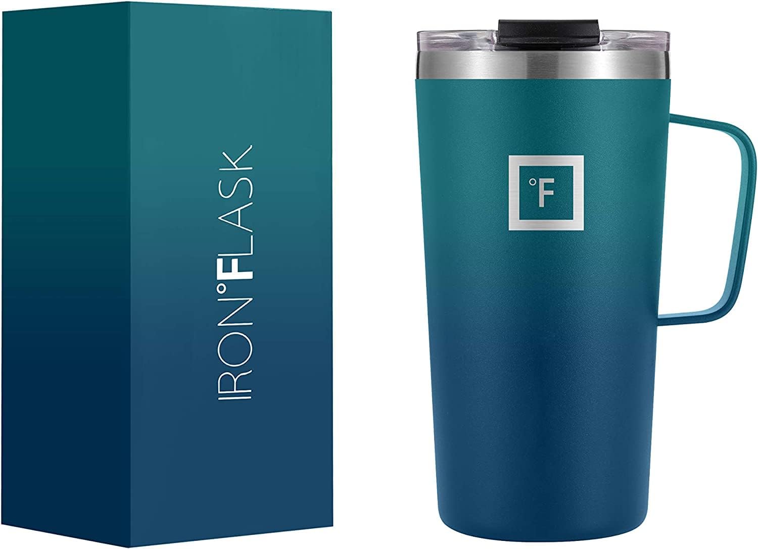 IRON °FLASK Grip Coffee Mug - 16 Oz, Leak Proof, Vacuum Insulated ...