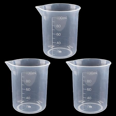 Amazon.com: Waziaqoc 100ml/3.4oz Plastic Graduated Beaker (3 Pack ...