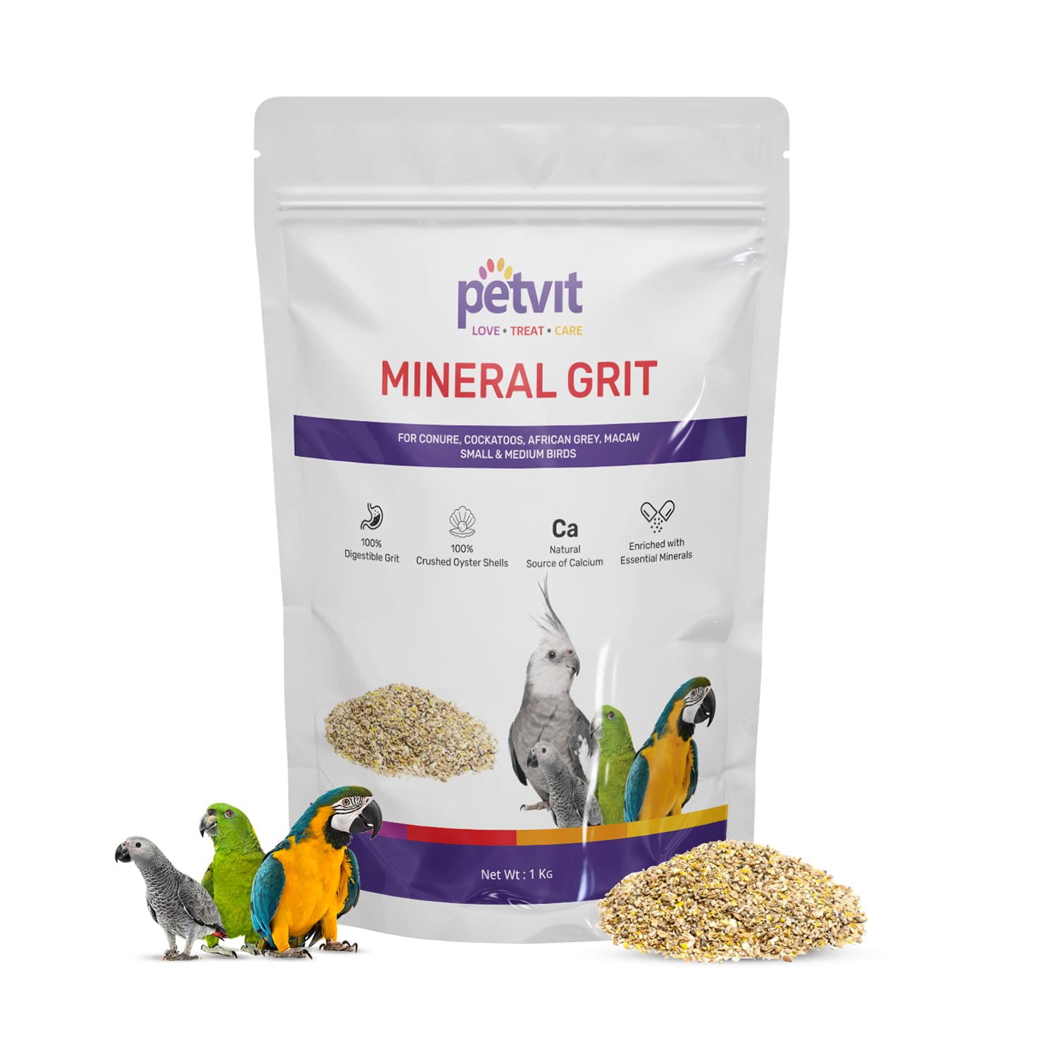 Petvitmineral Birds Girt With Oyster Shell Zinc Sulfate Mineral O ...