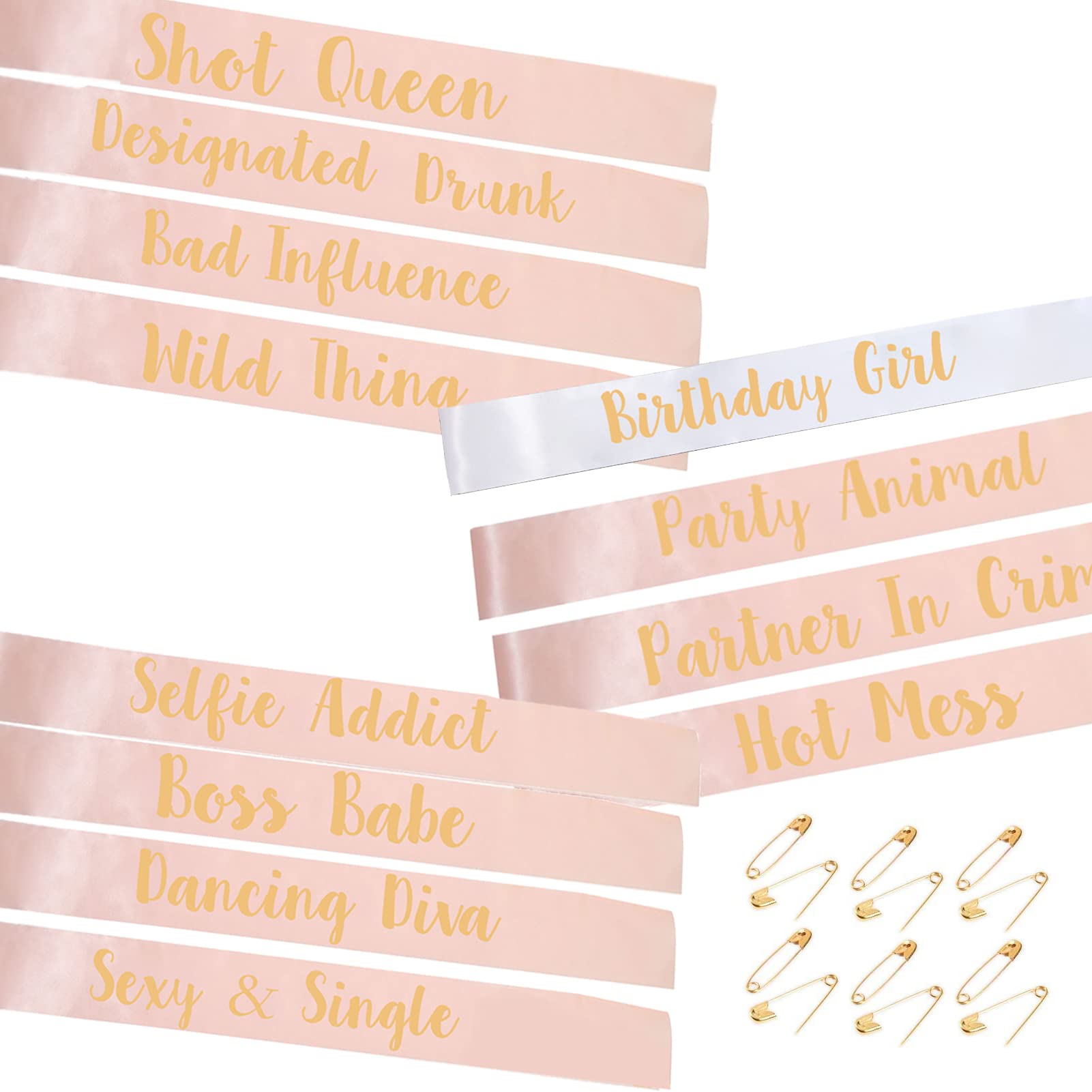 Amazon.com: ANGREEL 12 Pieces Birthday Sashes for Girls Women, 1pcs ...