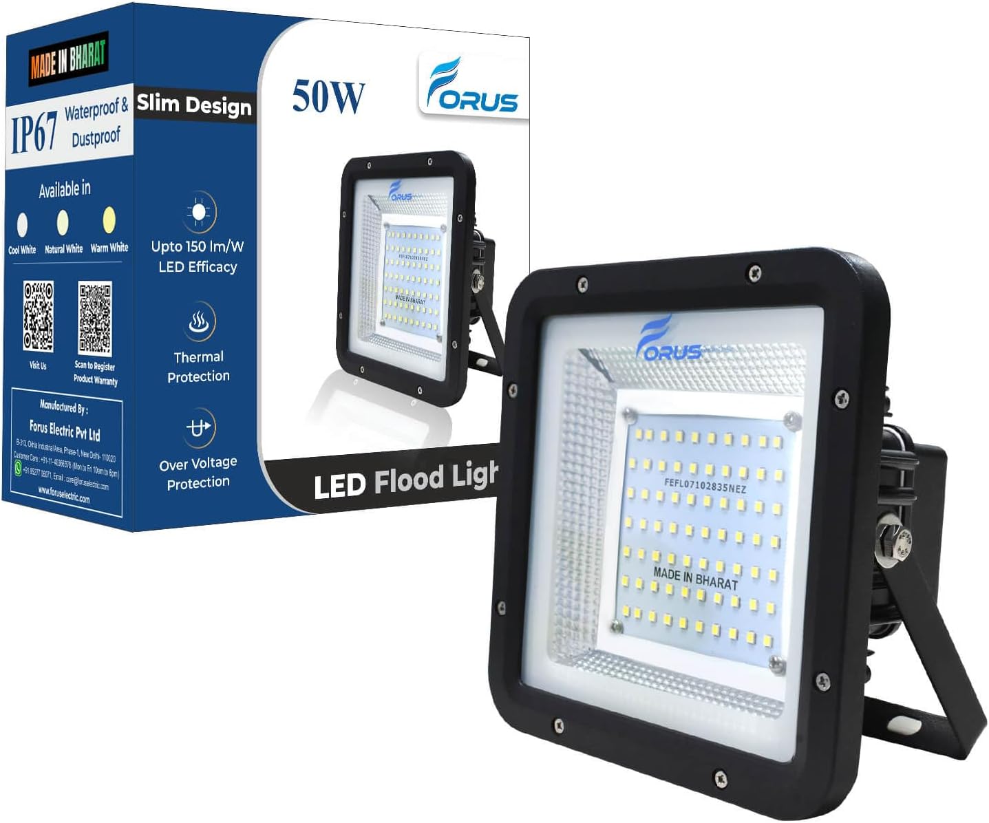 Murphy Genxt LED 50W LED Flood Light, IP65 Rated Outdoor Light Pack of ...