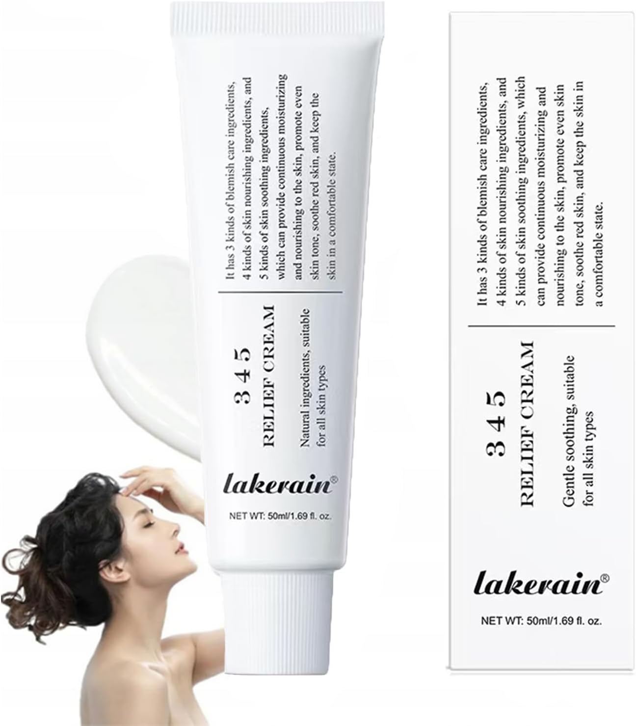345 Relief Cream，Anti-Sugar & Anti-Oxidation Face Moisturizer, Soothing ...