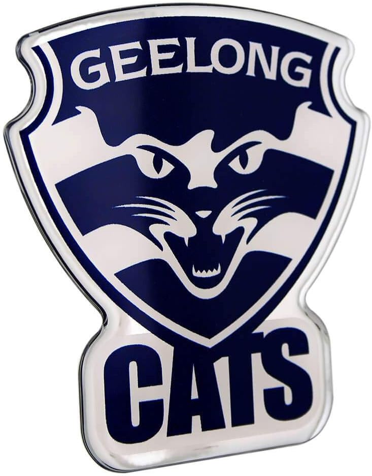 Buy Fan Emblems Geelong Car Decal • Cats Logo Clear Resin Coated Chrome ...