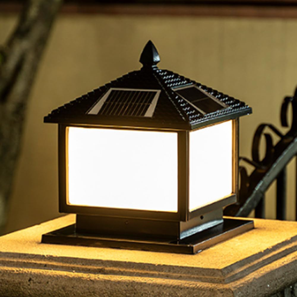 DLSixYi LED Solar Column Lights-IP65 Waterproof Glass Pillar Light ...