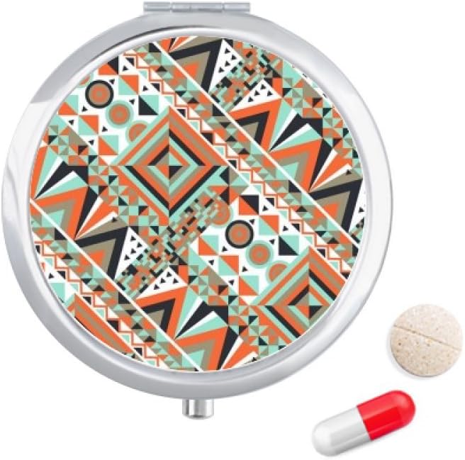 Amazon.com: Square Triangular Geometric Illustration Pattern Pill Case ...