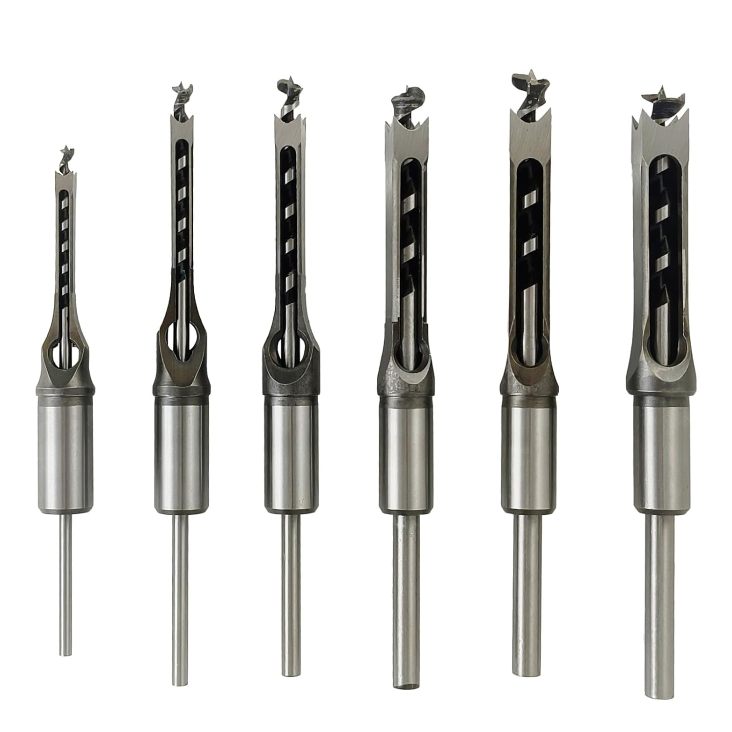 AeKeatDa 6pcs Square Hole Mortise Chisel Drill Bit Tools, 5/8" 9/16" 1/ ...