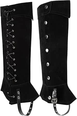 Amazon.com: FORNYIN Black Pirate Boots Covers Adjustable Lace Up ...