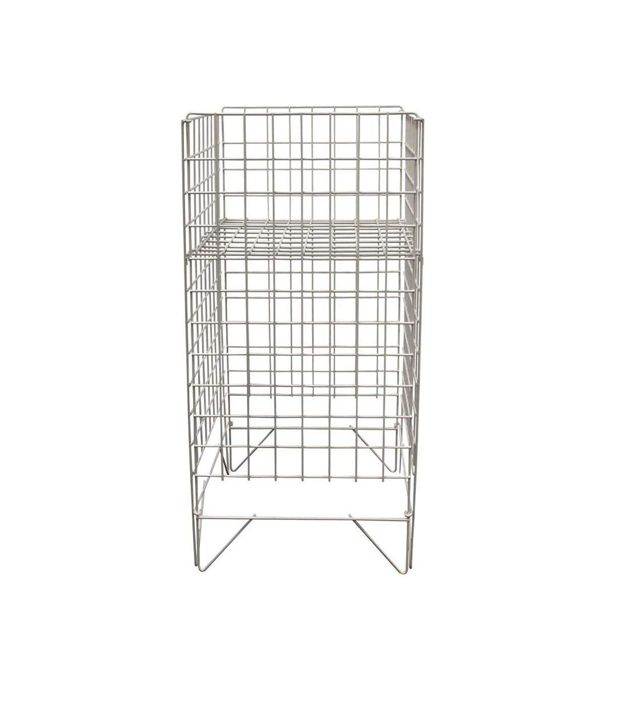 White Square Round Dump Basket Bins Stand Sale Storage Unit Shop Retail ...