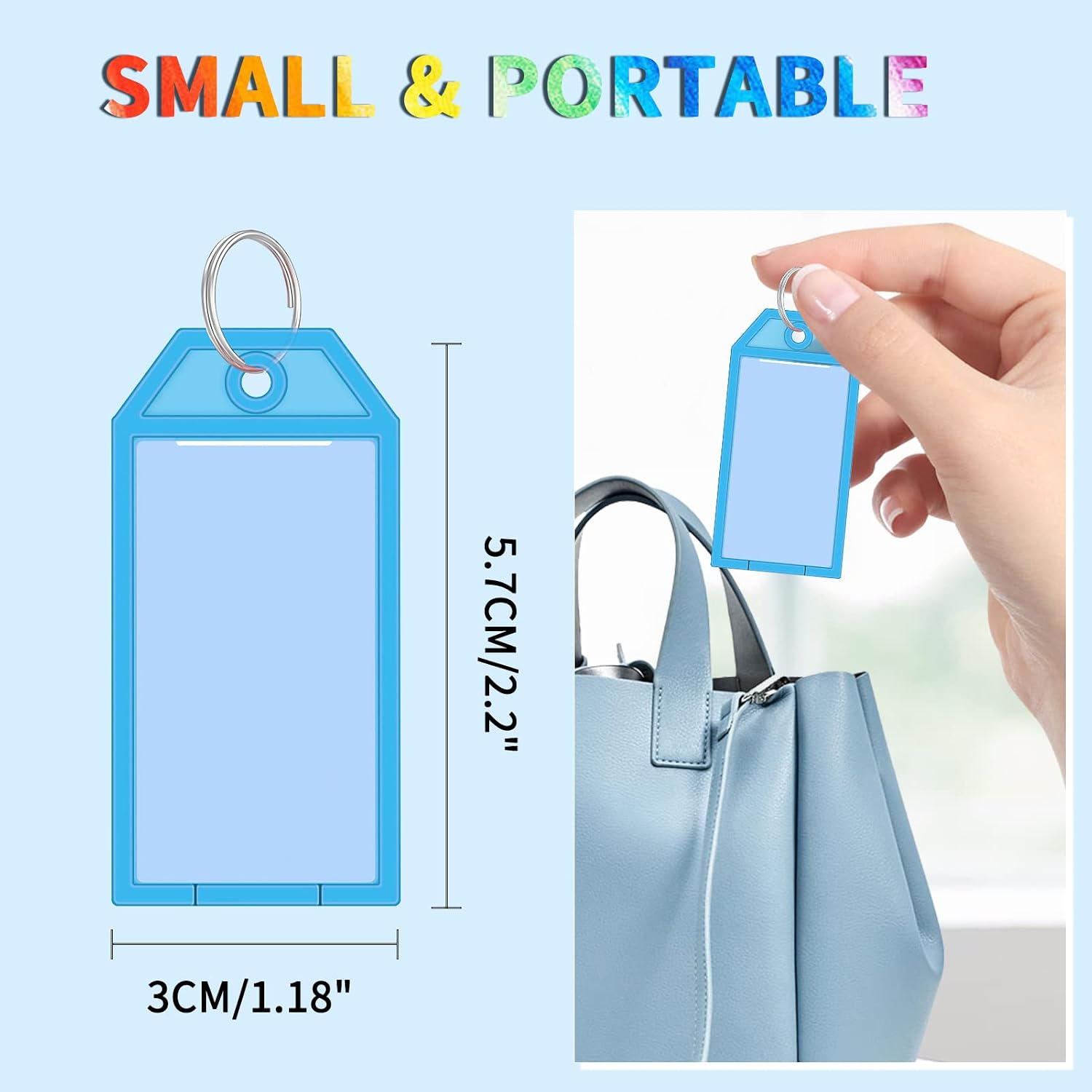 Toplive Plastic Key Tags,50 Pcs Key Labels with Ring and Label Window ...