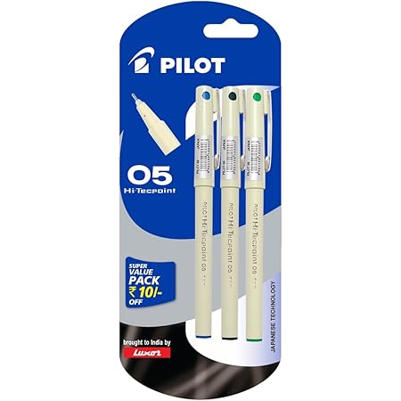 Pilot Hi-Techpoint 05 Super Value Pen - Pack of 3, Blue : Amazon.in ...