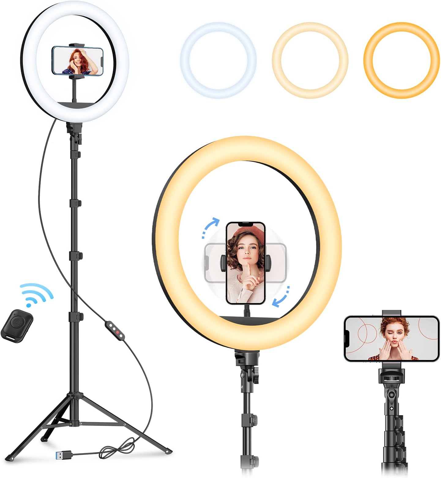Amazon.com : Ring Light with Wireless Remote and iPad Holder, 19 Inch ...