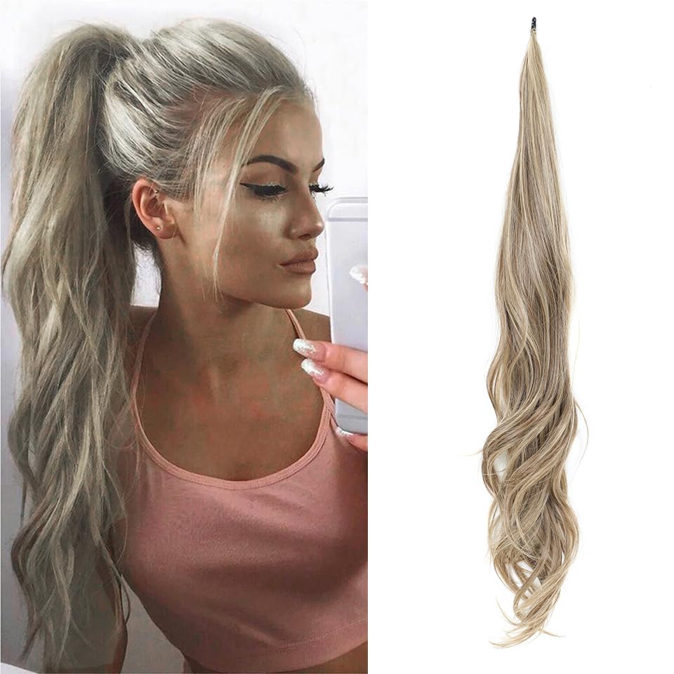 Ponytail Extension 32 inch Flexible Wrap Around Ponytail Hair Extension ...