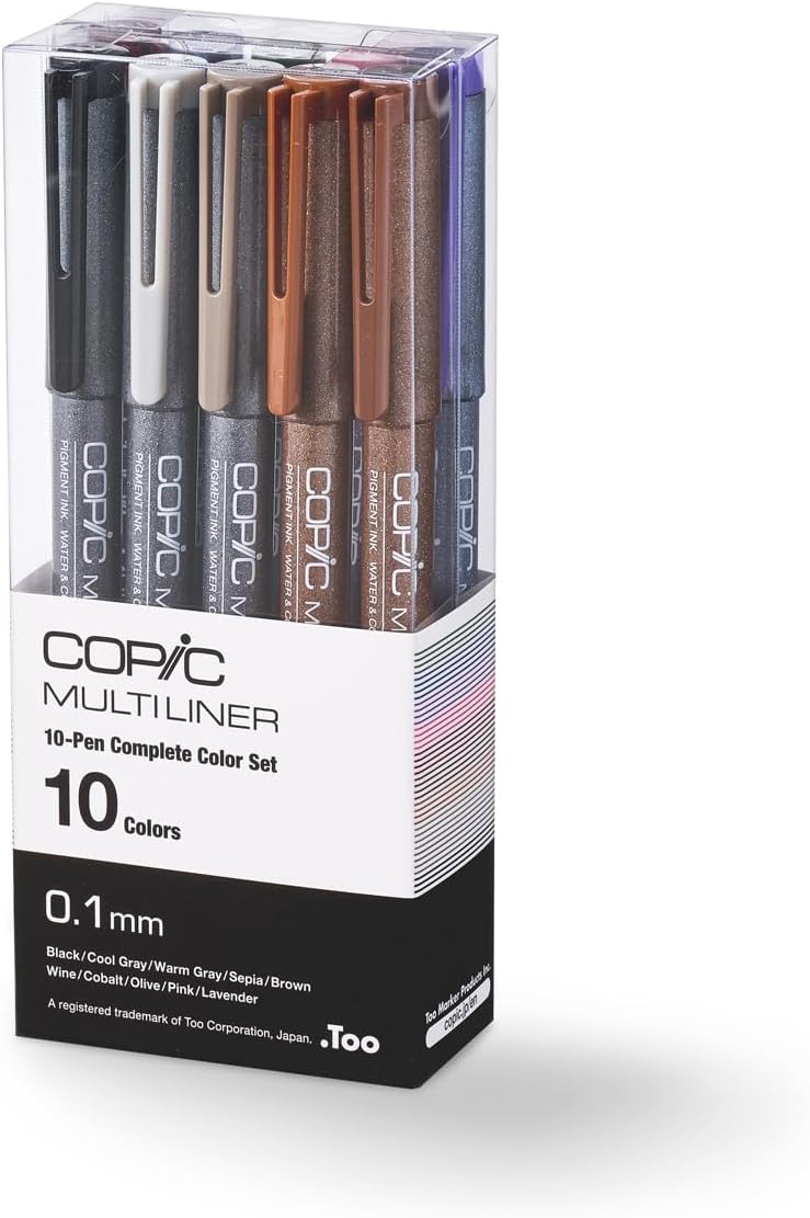 Amazon.com : Copic Multiliner Set, 10-Pen Complete Color Set - 0.3mm ...