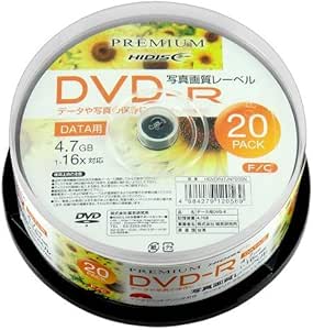 Amazon.co.jp: PREMIUM HIDISC DVD-R データ用 4.7GB 16倍速 スピンドルケース 20枚 : 家電＆カメラ