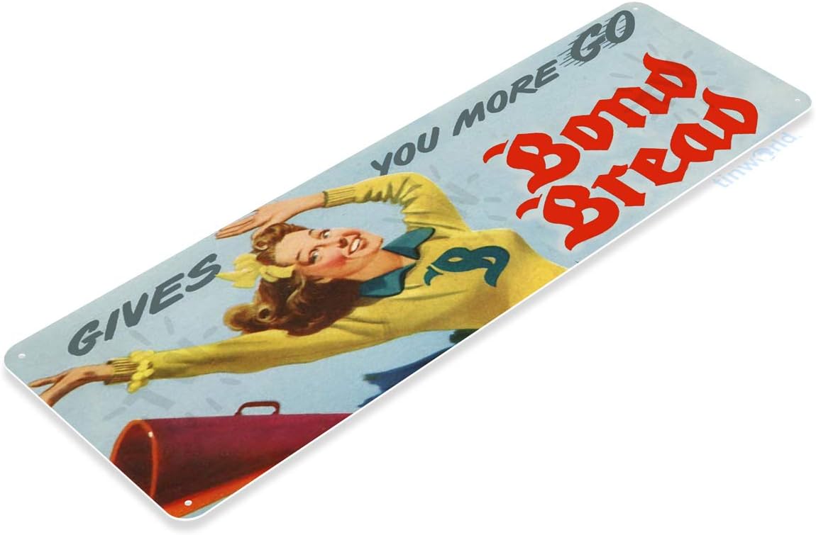 Amazon.com: Tinworld Tin Sign Bond Bread Cheerleader Kitchen Cottage ...