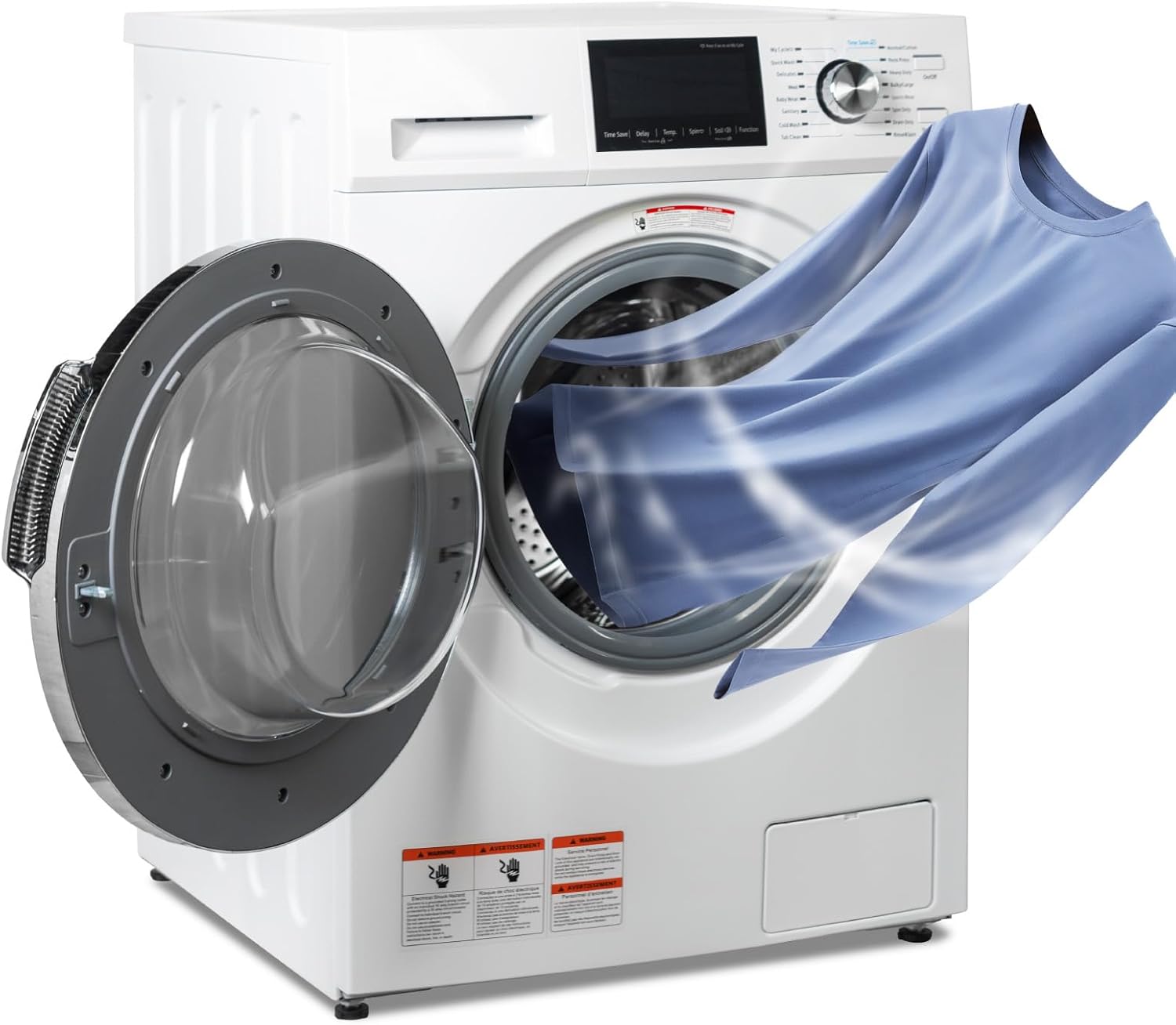 Amazon.com: Techomey Compact Front load Washing Machine, 25" Laundry ...