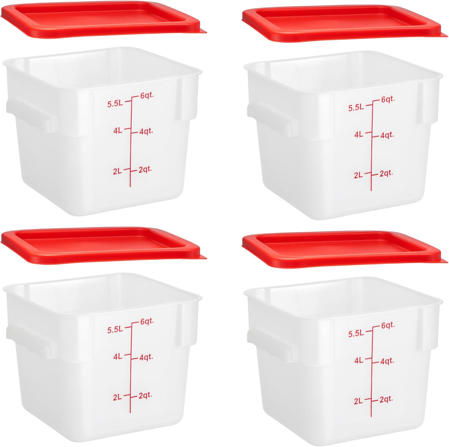 Combo Pack – Recipientes cuadrados para Sous Vide con tapas, 6 cuartos ...