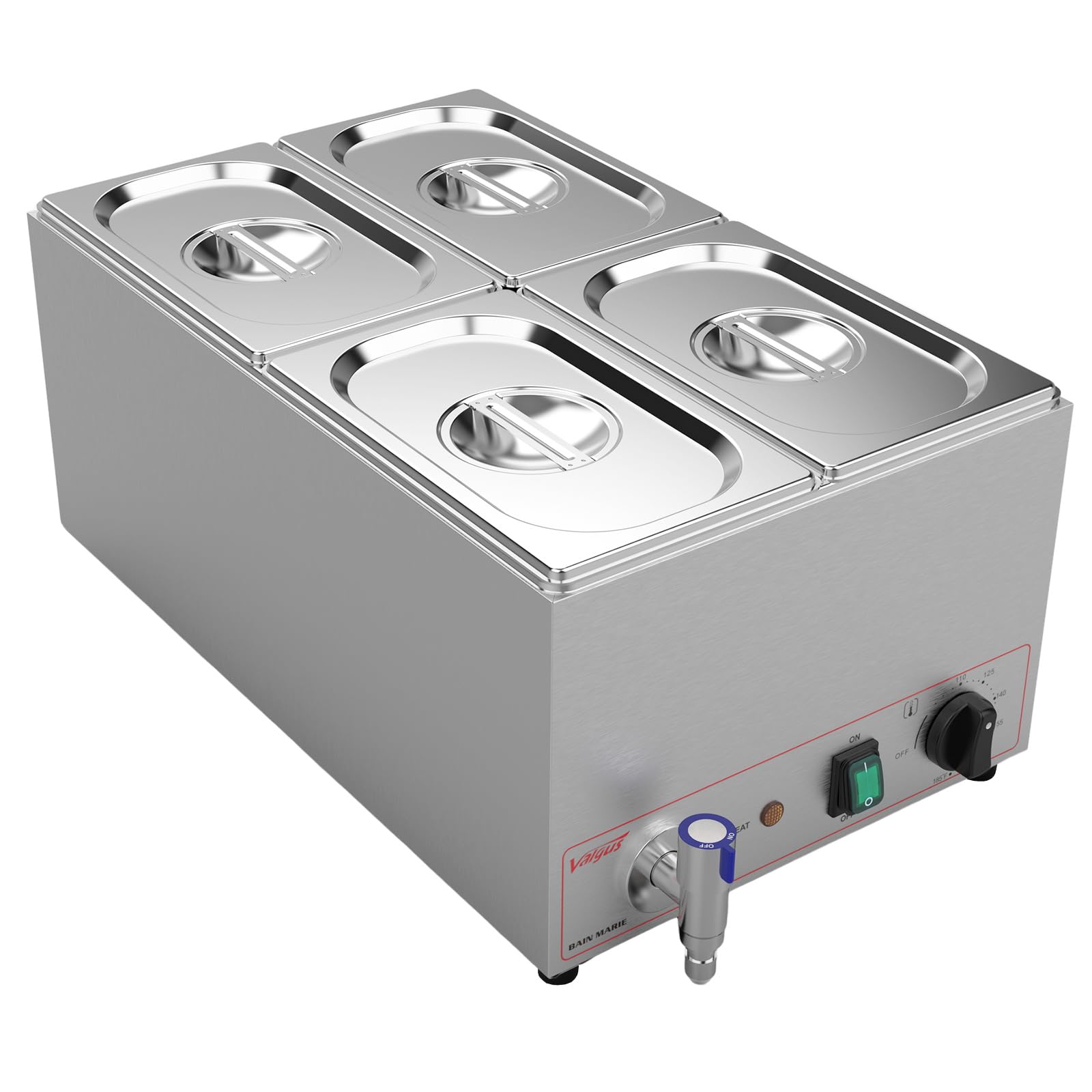 Amazon.com: Valgus Commercial Stainless Steel 4 Sections Bain Marie ...