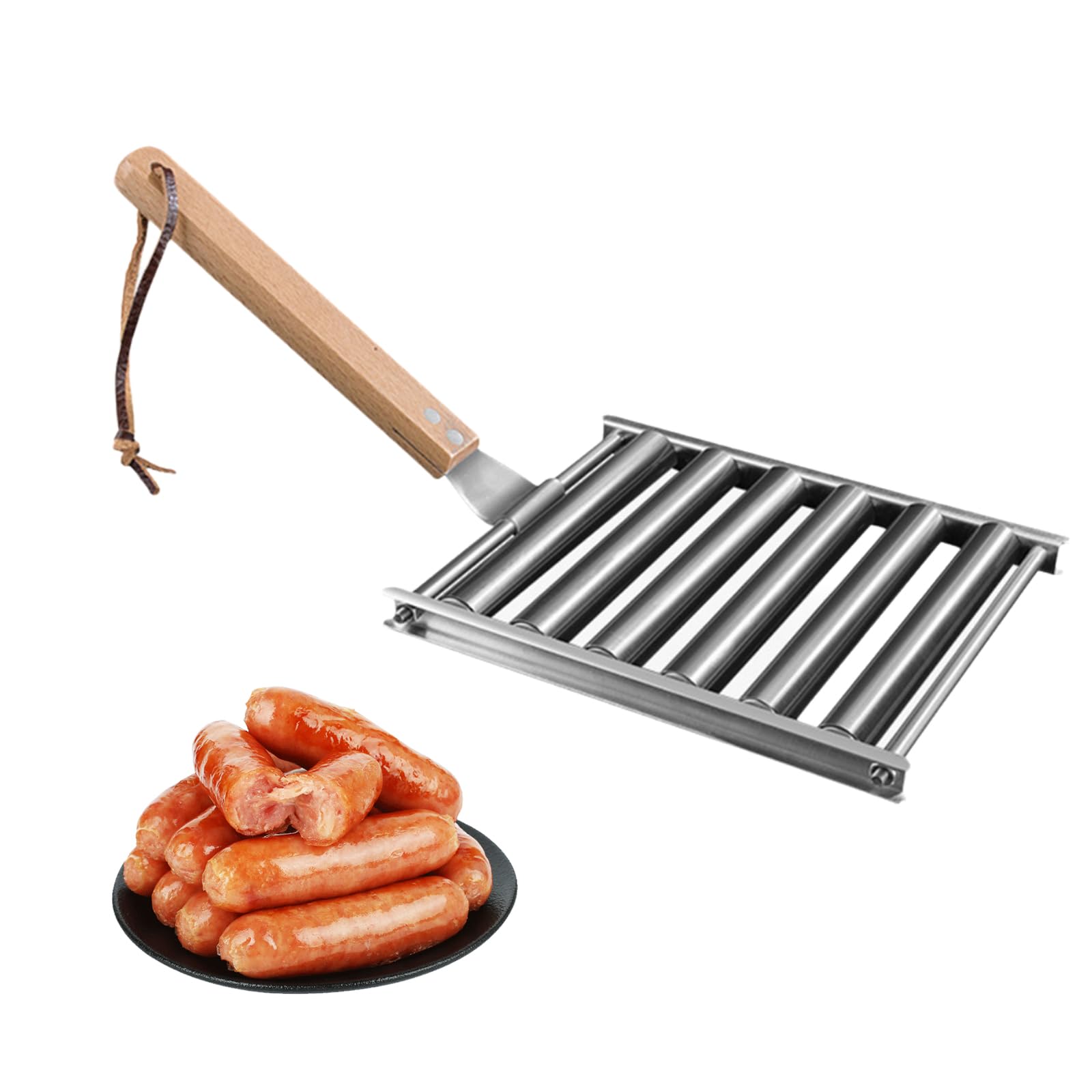 Amazon.com : VANEME Hot Dog Roller, Stainless Steel Rolling Sausage ...