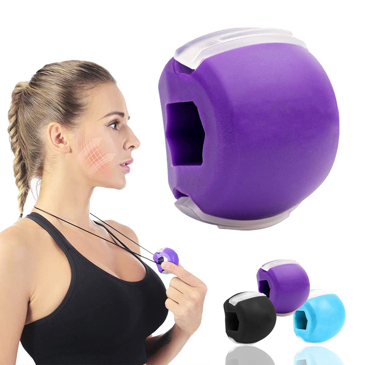 Jaw Fitness Ball Double Chin Exercise Device Exercise Facial Muscles ...