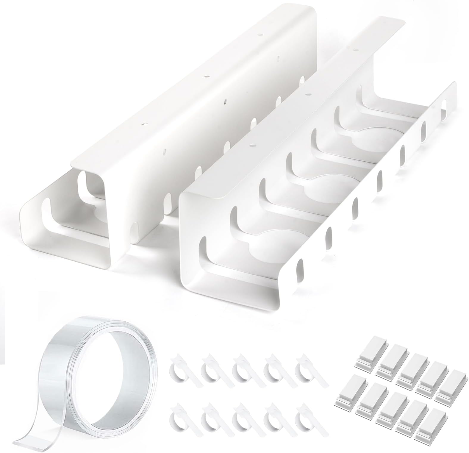 Amazon.com: Monoprice Under Desk Cable Tray - Steel with Power Supply ...