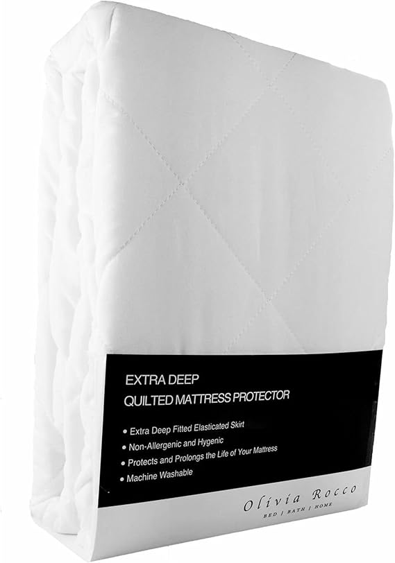 Luxury Quilted Extra Deep Mattress Protector, Hotel Quality Fitted ...