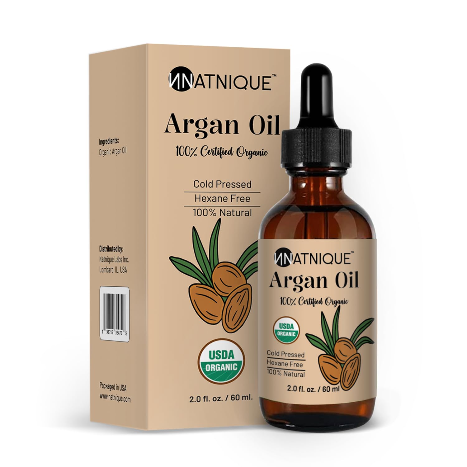 Amazon.com: Natnique Argan Oil Organic 2oz 100% Natural USDA Argan Oil ...