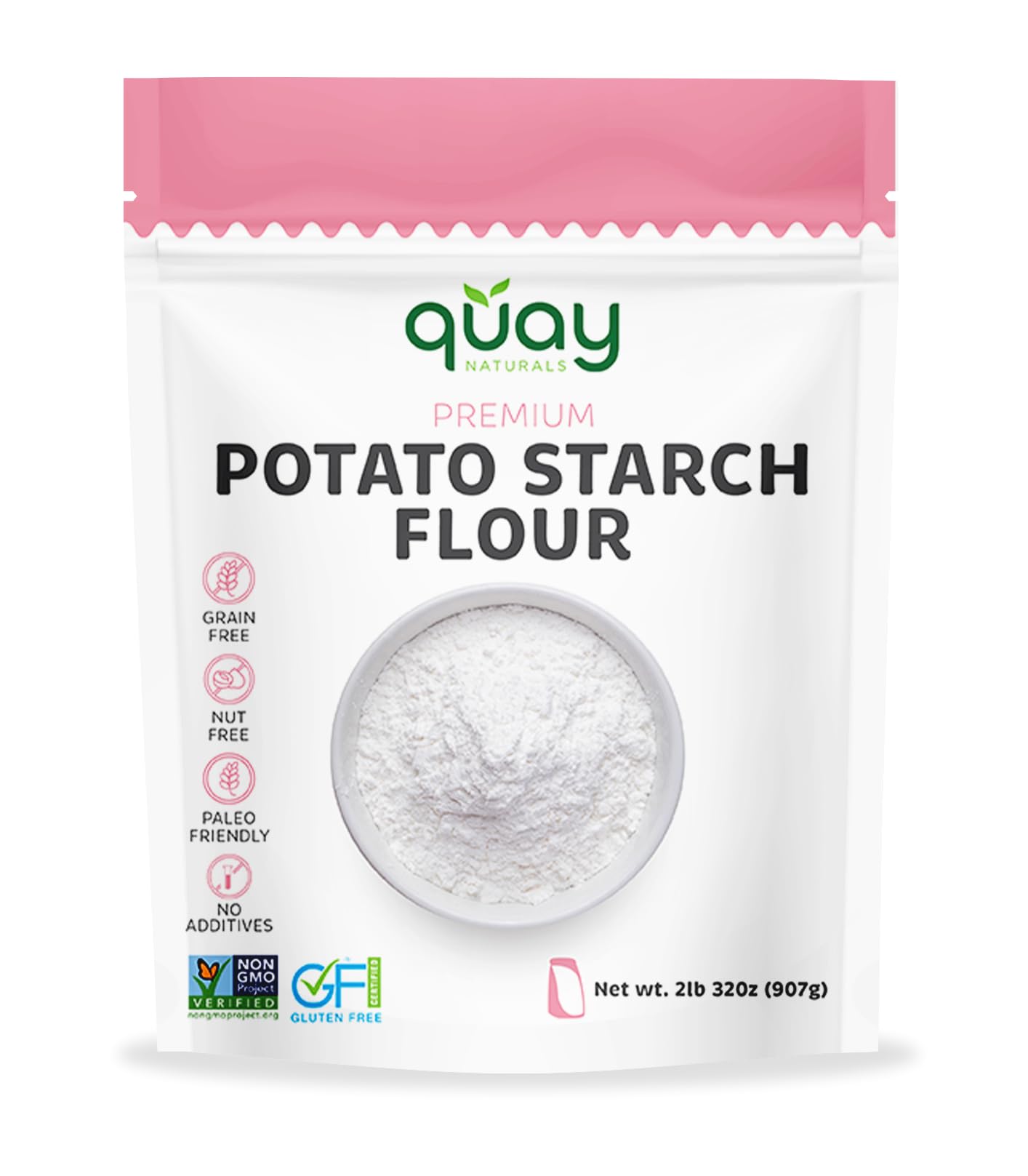 Amazon.com: Quay Naturals Potato Starch, Unmodified, 2lb, Gluten Free ...