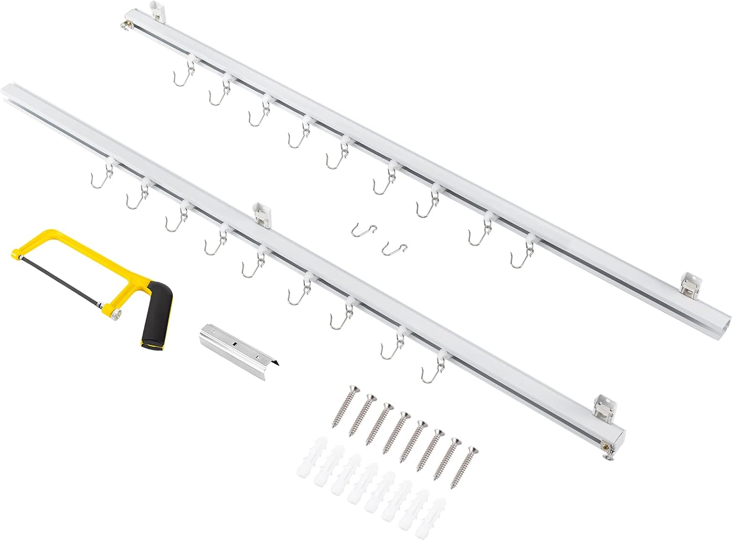 Amazon.com: DUIBAII Ceiling Mount Curtain Track Kit with Hooks, Ceiling ...