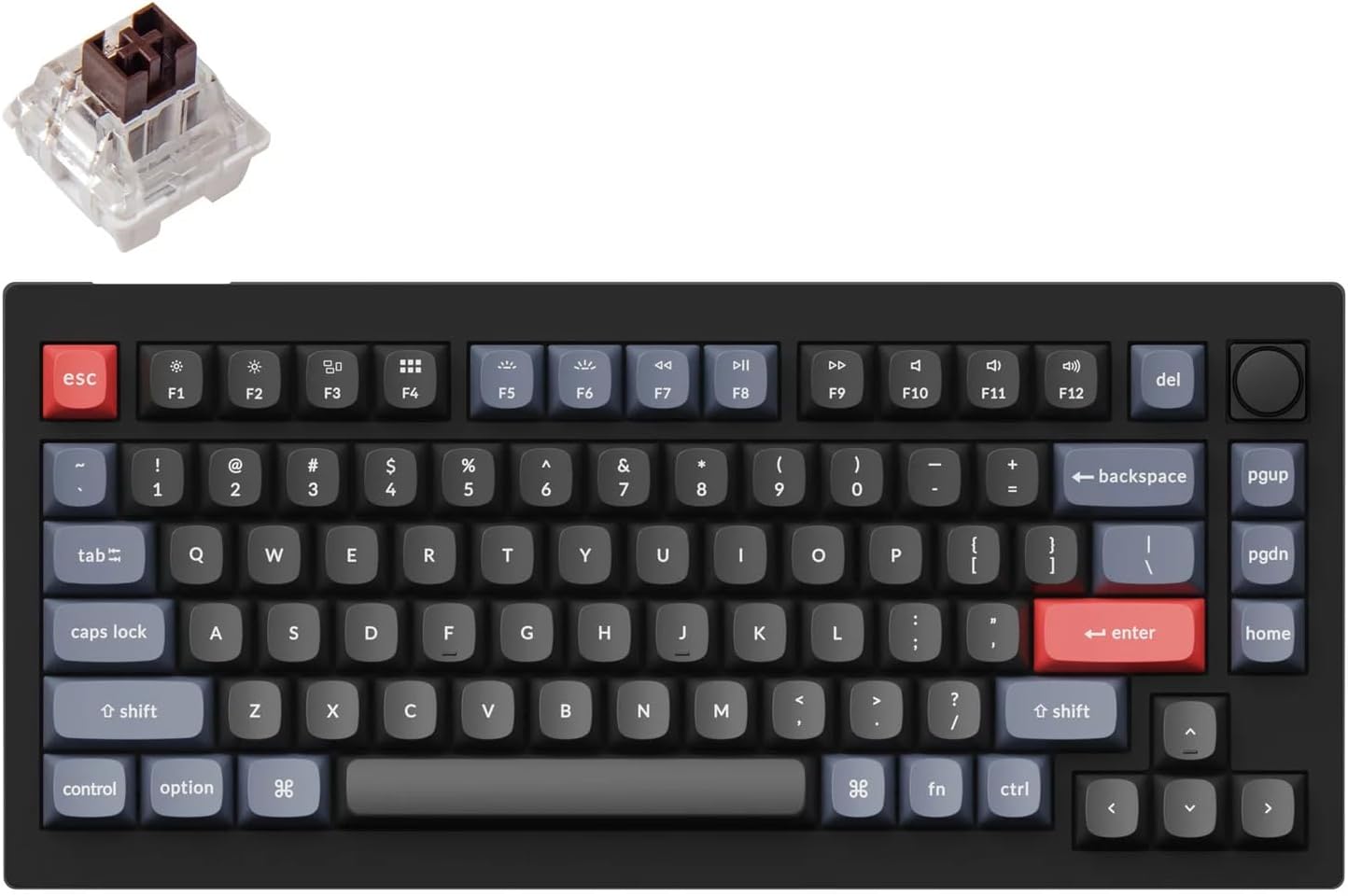 Amazon.com: Keychron V1 75% Layout Custom QMK/VIA Wired Mechanical ...