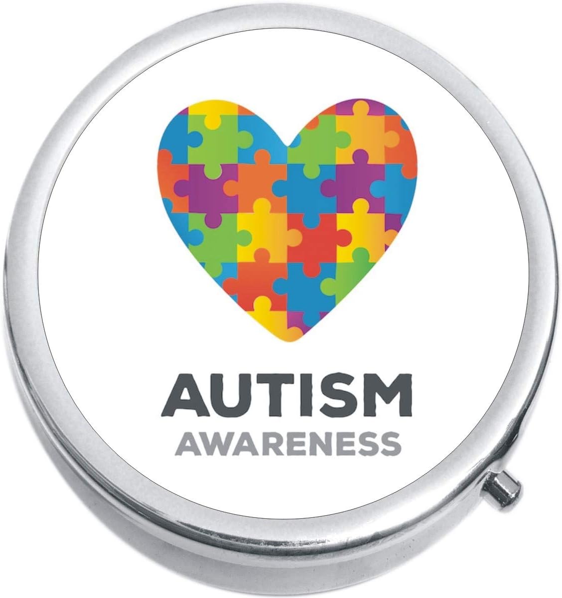 Amazon.com: Autism Awareness Puzzle Heart Medicine Pill Box : Health ...