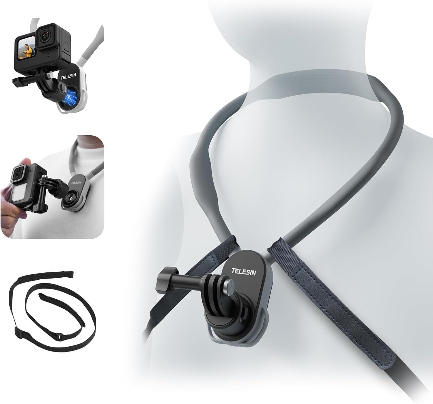 Amazon.com: TELESIN S2 POV Neck Mount for GoPro, Quick Release Magnetic ...