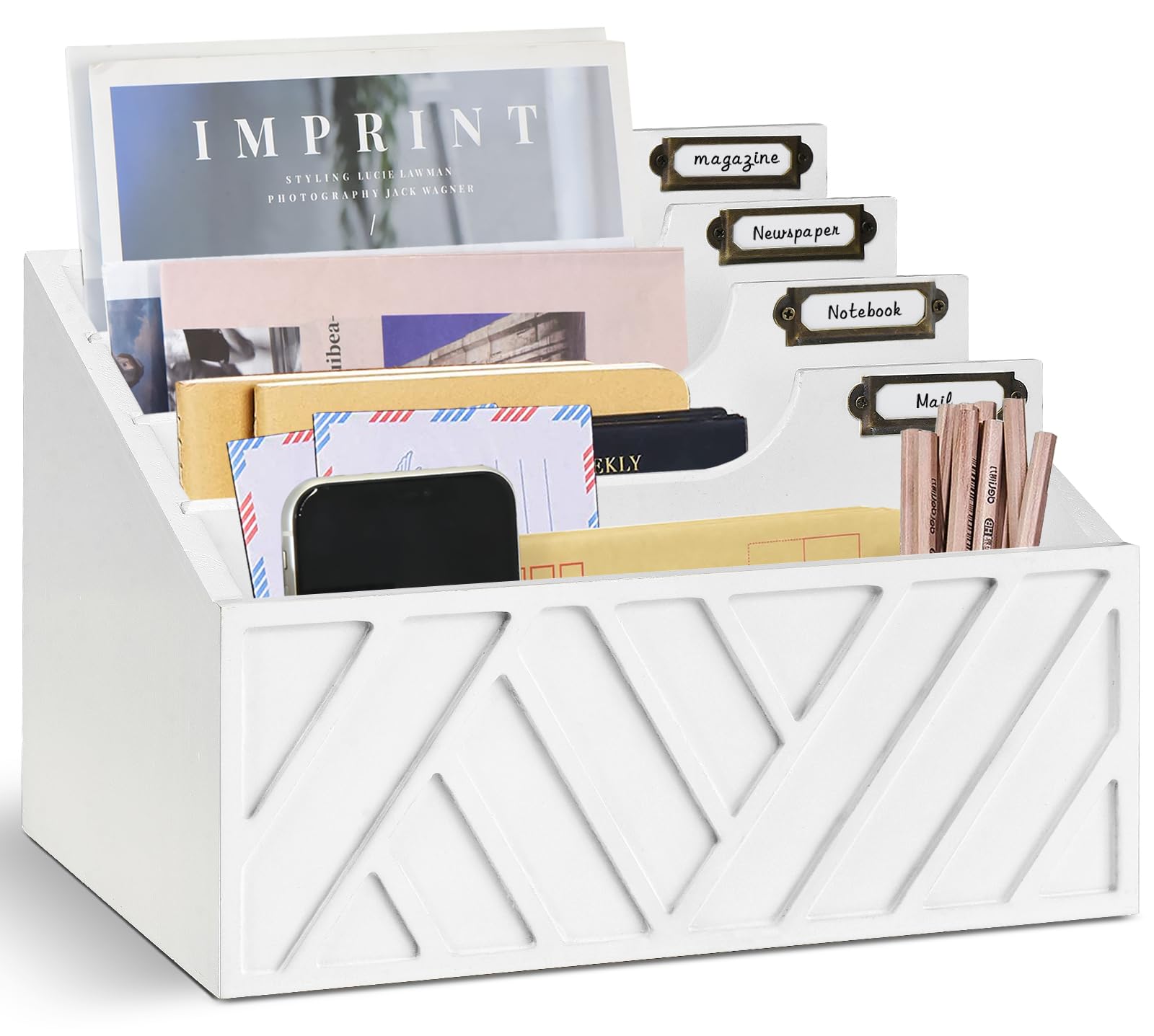 Snapklik.com : Rustic Mail Organizer Letter Sorter For Counter, Mail ...