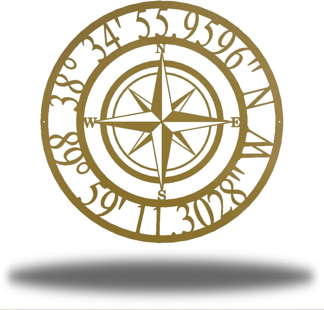 Amazon.com: Riverside Designs Compass Monogram Custom Metal Art Wall ...