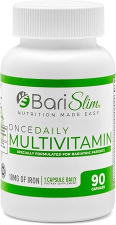 Amazon.com: BariSlim Once Daily Bariatric Multivitamin Capsule - 18mg of Iron - Bariatric ...