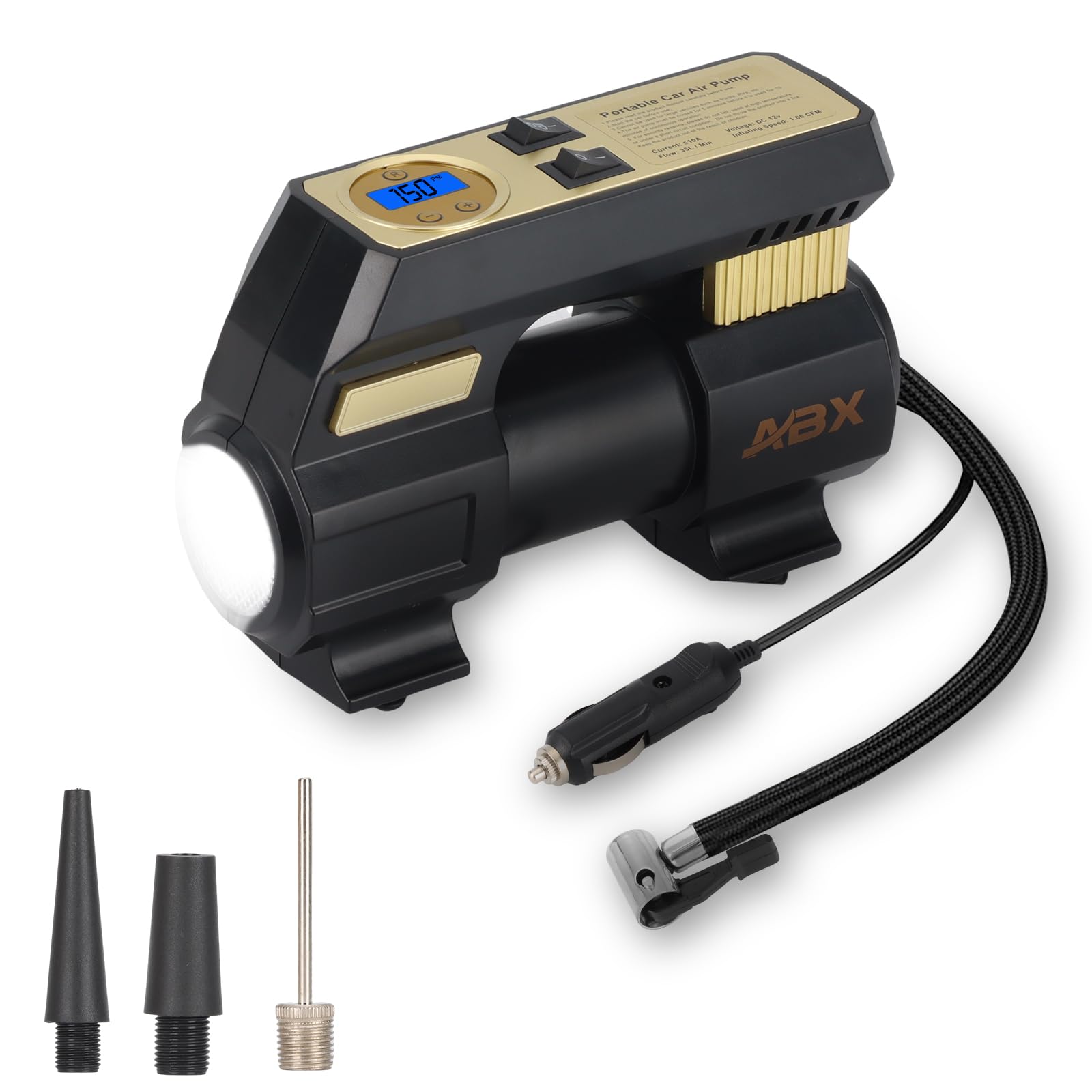 Amazon.com: ABX Tire Inflator Portable Air Compressor, 150PSI Tire ...
