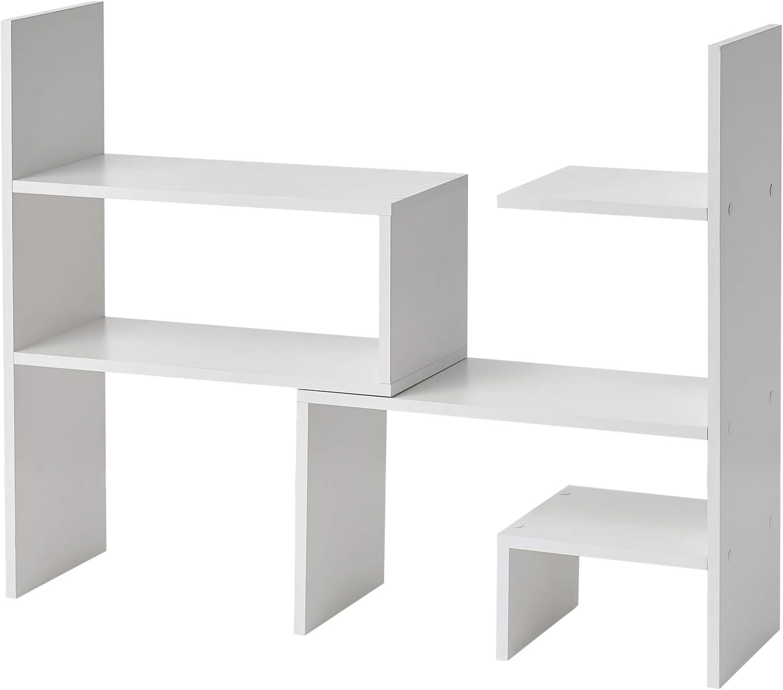 Amazon.com: Yak About It Compact Adjustable Dorm Desk Bookshelf - White ...