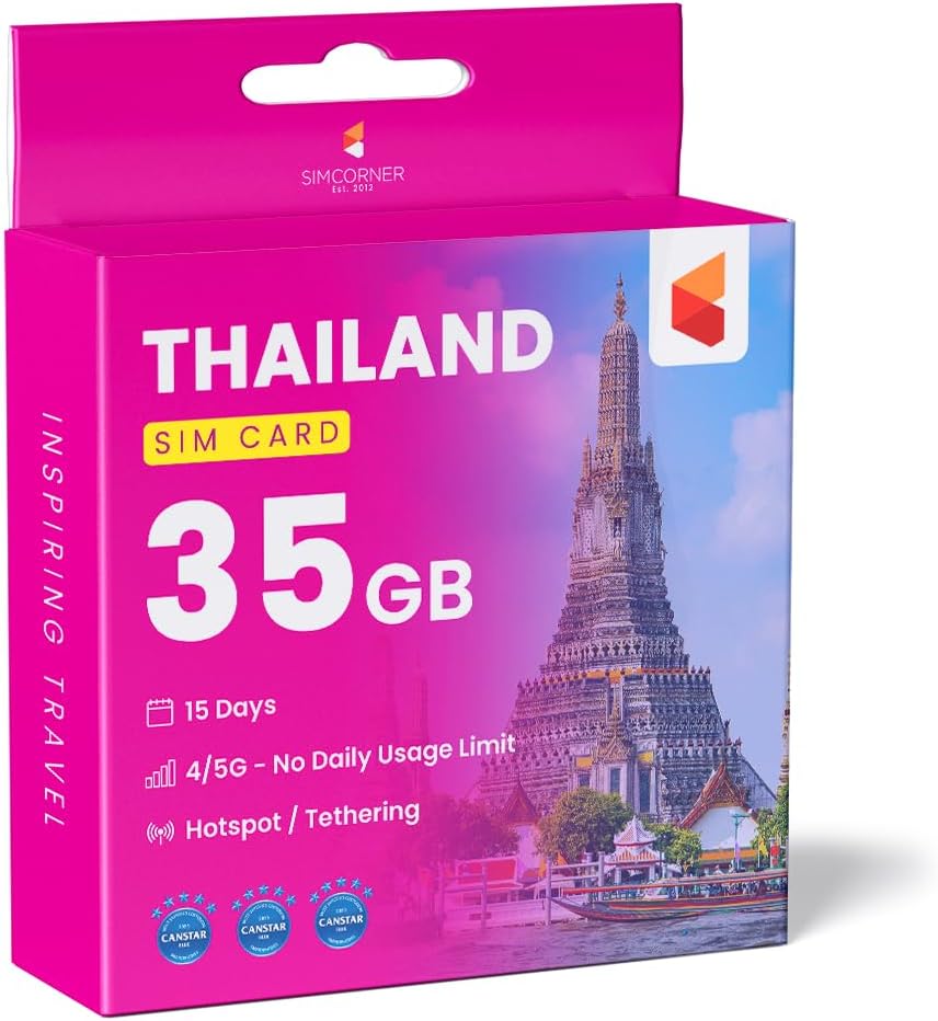Amazon.com: SimCorner Thailand Travel SIM Card (35GB, 15 Days) - AIS ...