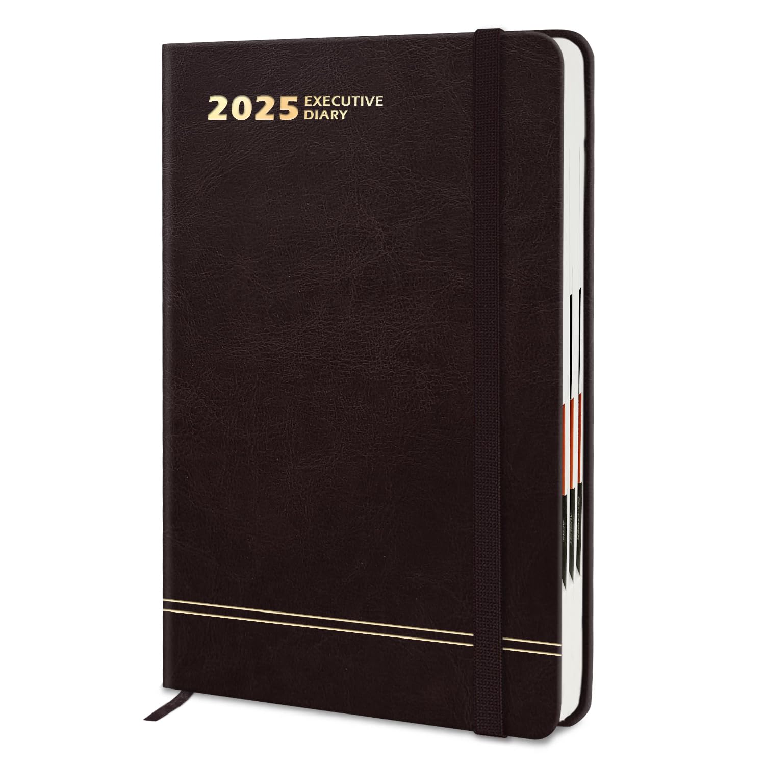 Jhingalala Diaries - Hard Bound Leather Cover Executive 2025 Diary with ...
