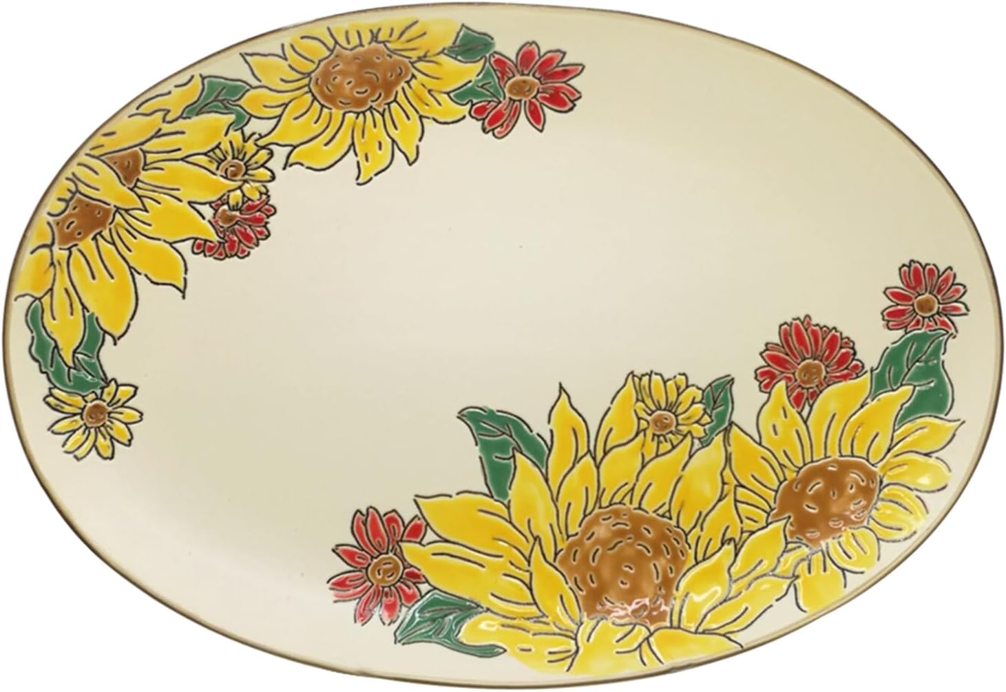Amazon.com | Blue Sky Clayworks Brandywine Sunflower Platter, 12-inch ...