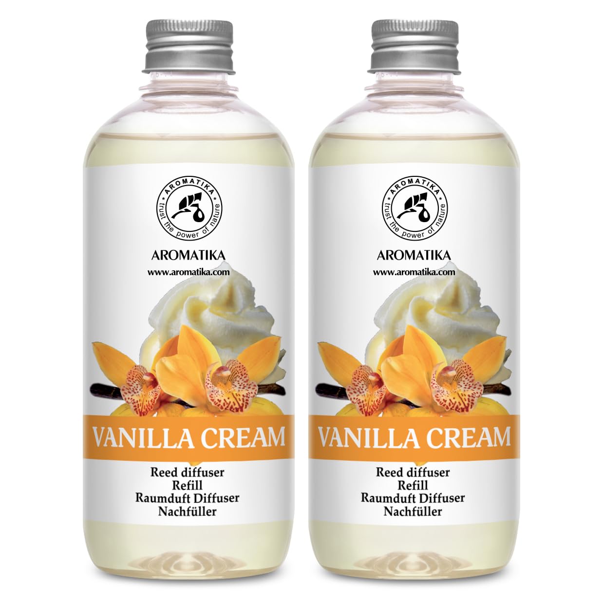Reed Diffuser Refill Vanilla Cream - 2 x 500ml - Fresh & Long Lasting ...
