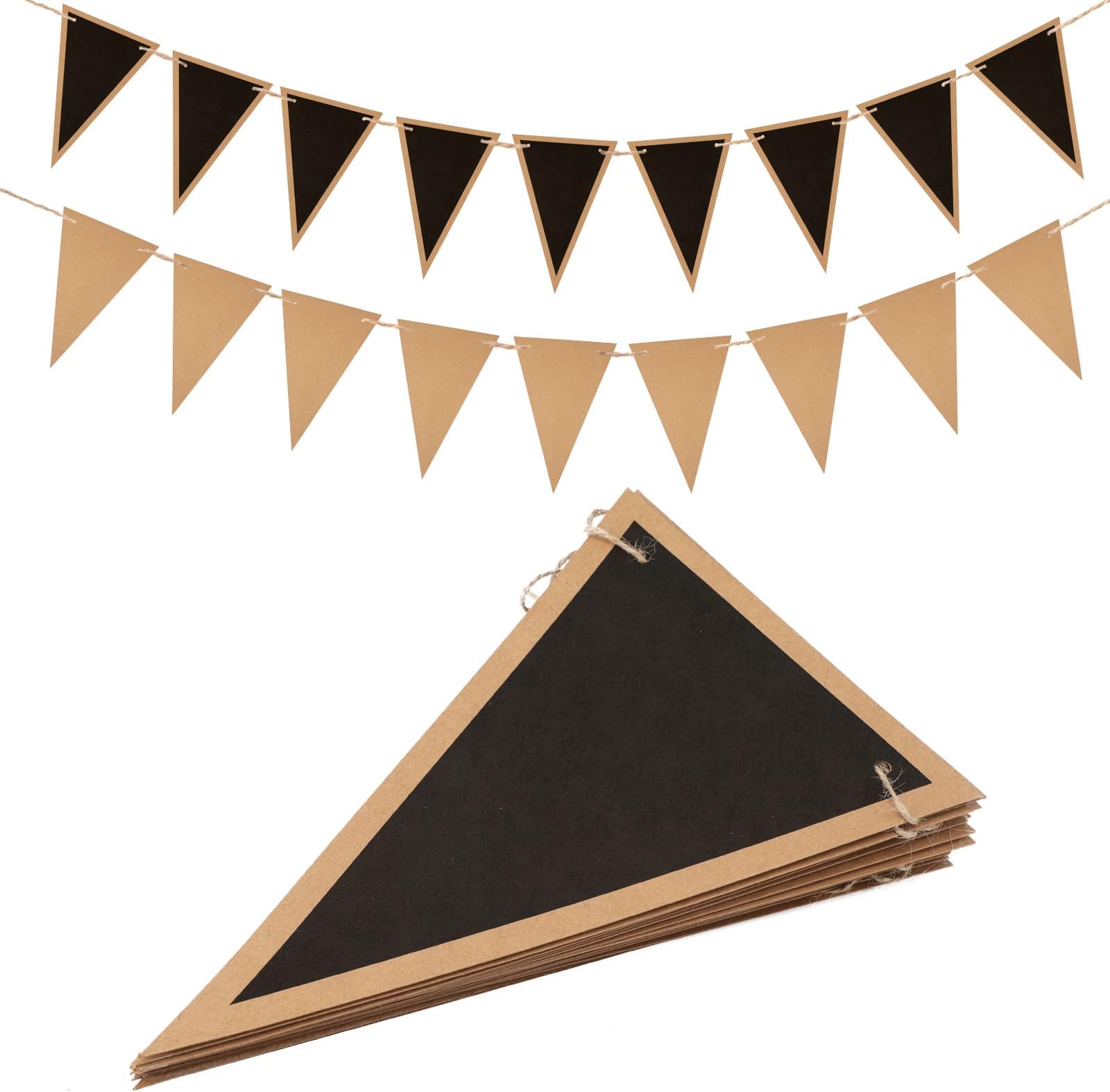 Amazon.com: Meetppy 30 Feet 48Pcs Black Pennant Banners Paper Triangle ...
