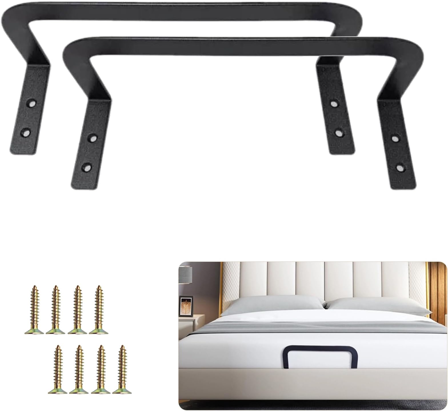 Amazon.com - 2 Pcs Mattress Retainer Bar, Black Metal Mattress Holder ...